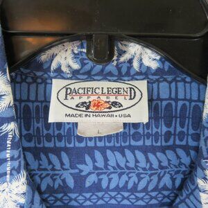 Pacific Legend | Shirts | Pacific Legend Mens Hawaiian Shirt Blue Palm ...